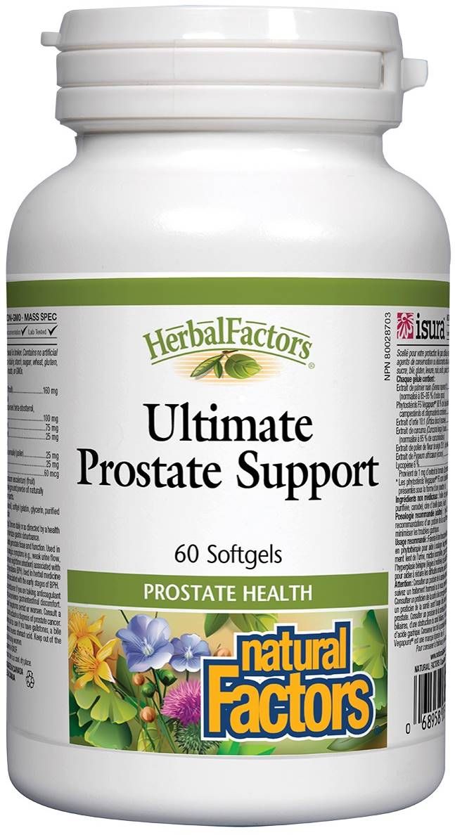 Herbal Factors Ultimate Prostate Support, 60 софтгел капсули, Natural ...
