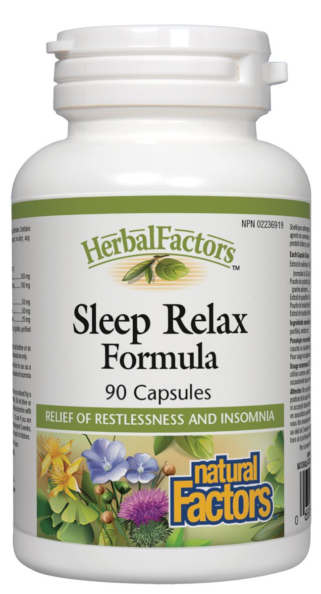 Herbal Factors Sleep Relax Formula, 90 капсули, Natural Factors | Ozone.bg
