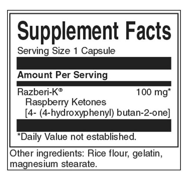 Razberi-K, 100 mg, 60 капсули, Swanson | Ozone.bg