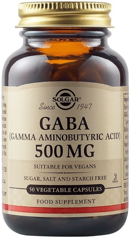 GABA, 500 mg, 50 растителни капсули, Solgar | Ozone.bg