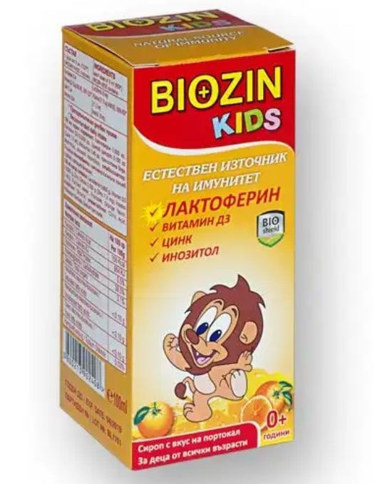 Biozin Kids Сироп, портокал, 100 ml, BioShield | Ozone.bg