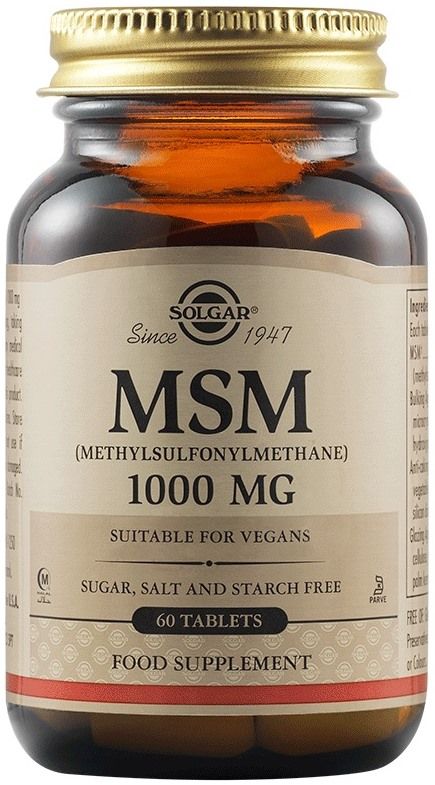 MSM, 1000 mg, 60 таблетки, Solgar | Ozone.bg
