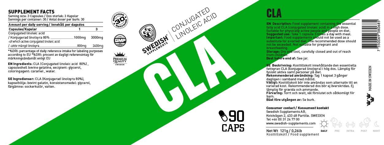 CLA, 1000 mg, 90 капсули, Swedish Supplements | Ozone.bg