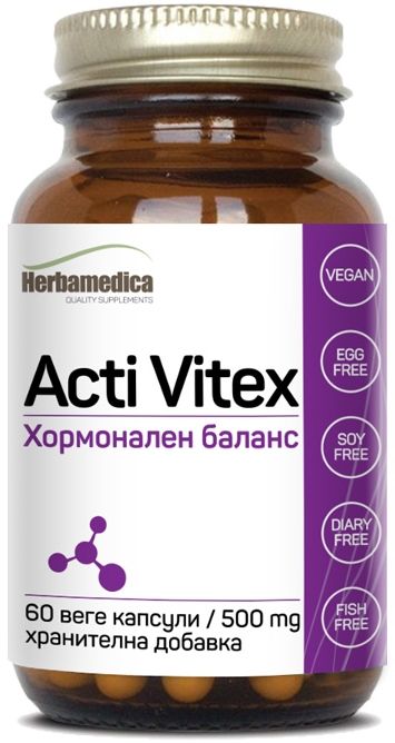 Acti Vitex, 500 mg, 60 веге капсули, Herbamedica | Ozone.bg