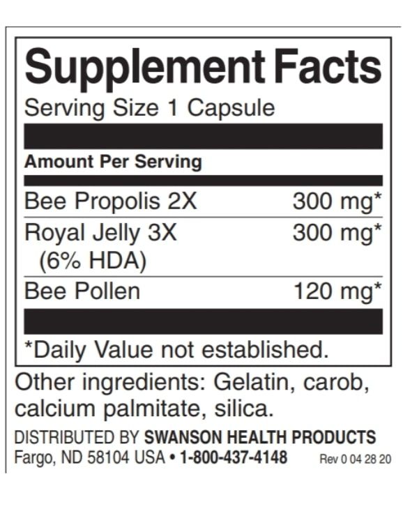 Royal Jelly Propolis Complex, 60 капсули, Swanson | Ozone.bg