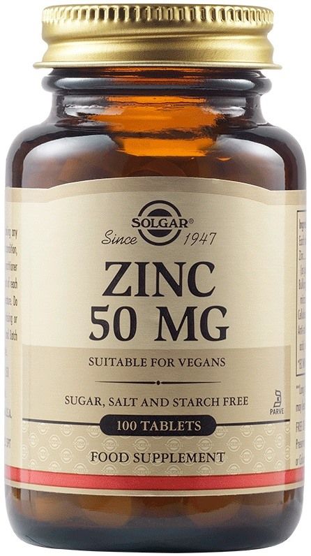 Zinc, 50 mg, 100 таблетки, Solgar | Ozone.bg
