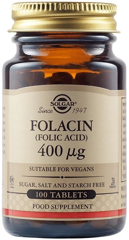 Folacin, 400 mcg, 100 таблетки, Solgar | Ozone.bg