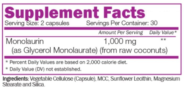 Monolaurin, 60 капсули, Naturalico | Ozone.bg