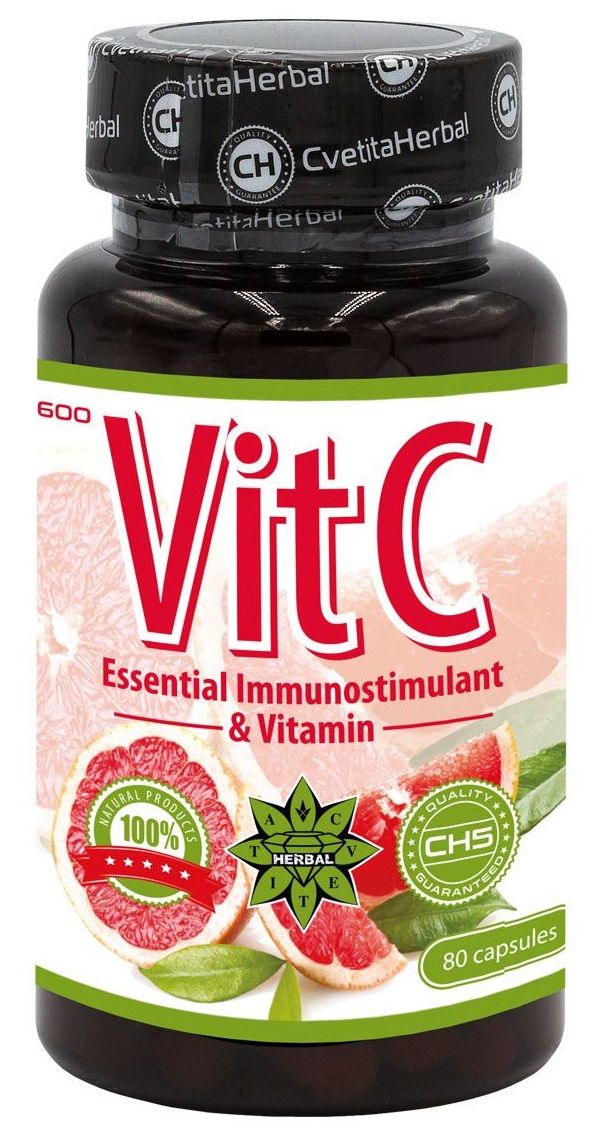VitC, 600 mg, 80 капсули, Cvetita Herbal | Ozone.bg
