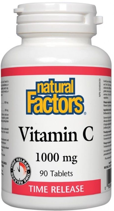 Vitamin C Time release, 1000 mg, 90 таблетки, Natural Factors | Ozone.bg