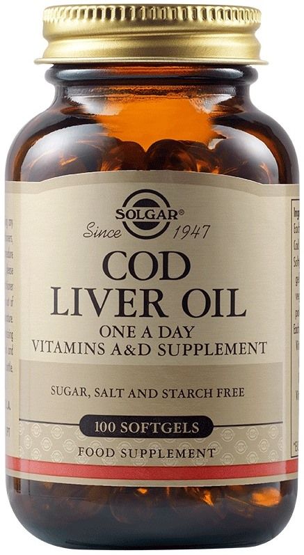 Cod Liver Oil, 100 меки капсули, Solgar | Ozone.bg