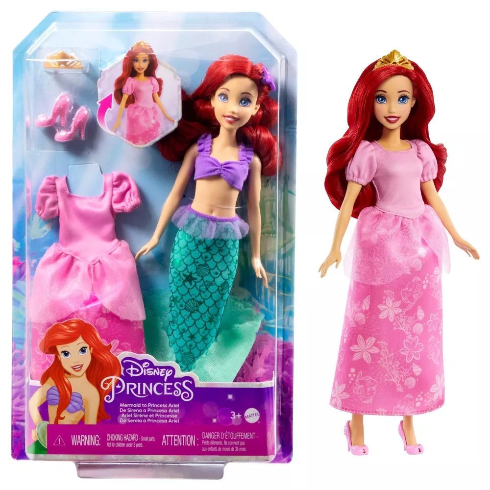 Игрален комплект Disney Princess - Кукла Ариел със сменящо се облекло ...