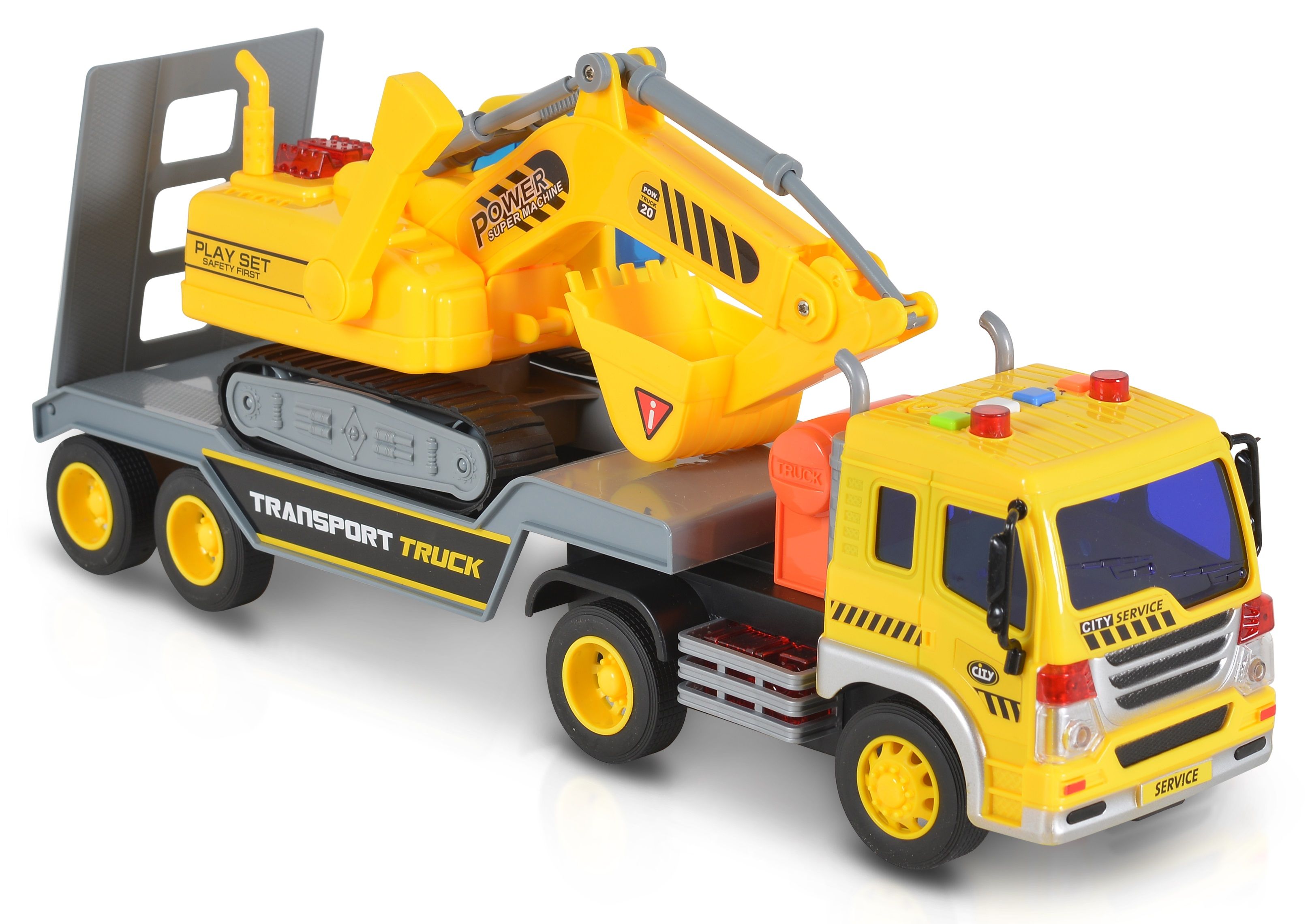 Игрален комплект Moni Toys - Камион с багер, 1:16 | Отлична цена | Ozone.bg