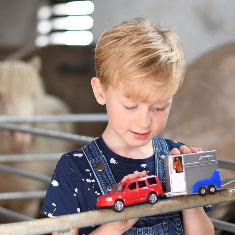 Игрален комплект HTI Teamsterz - Мини кола с ремарке и конче, асортимент | Отлична цена | Ozone.bg