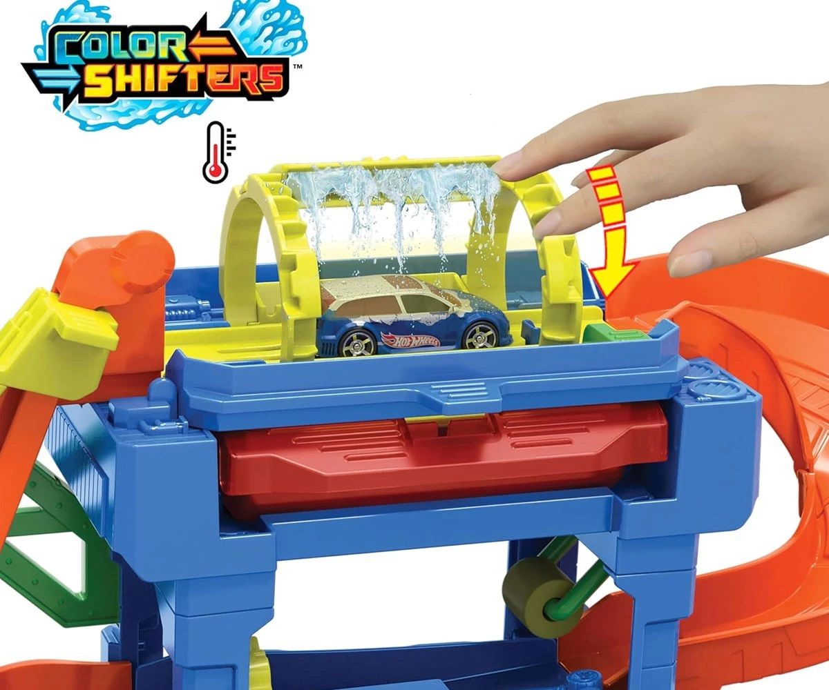Игрален комплект Hot Wheels City - Автомивка с промяна на цвета ...