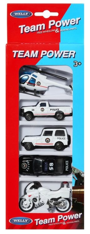 Игрален комплект Welly Team Power - Полиция, 5 части | Отлична цена ...