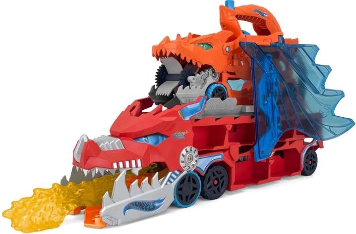 Игрален комплект 2 в 1 Hot Wheels City - Ultimate Dual Dragon Hauler, 1 ...