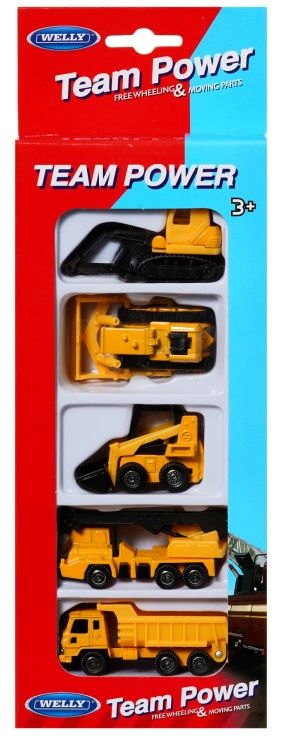 Игрален комплект Welly Team Power - Строителна бригада, 5 части ...