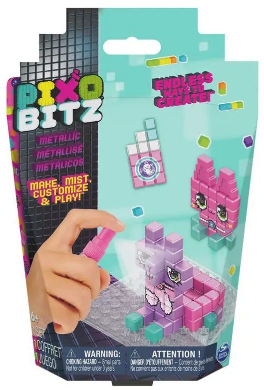 Игрален комплект Pixobitz - Кубчета за моделиране с пълнител, Metallic ...