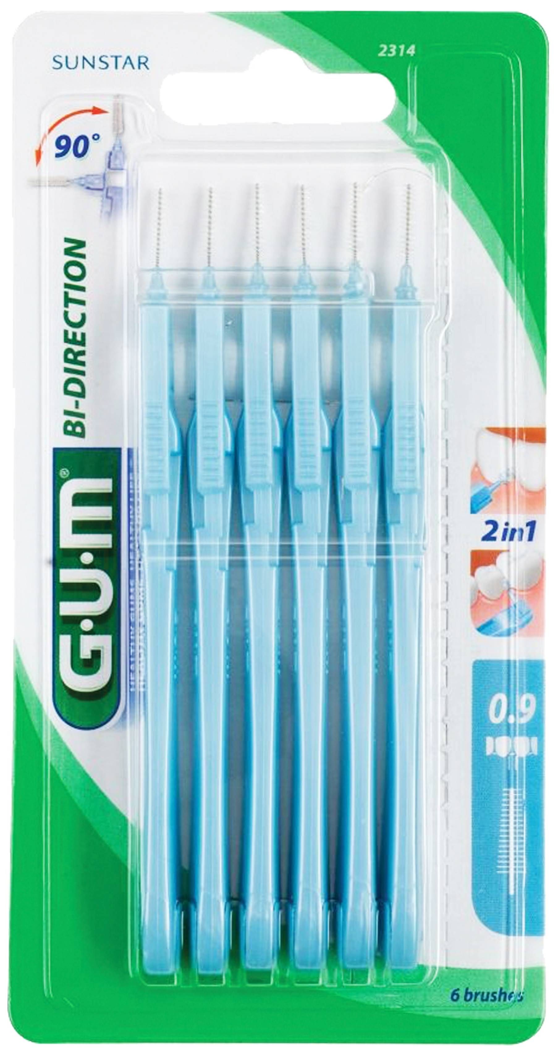 Gum Интердентални четки Bi-Direction, 0.9 mm, 6 броя | Ozone.bg