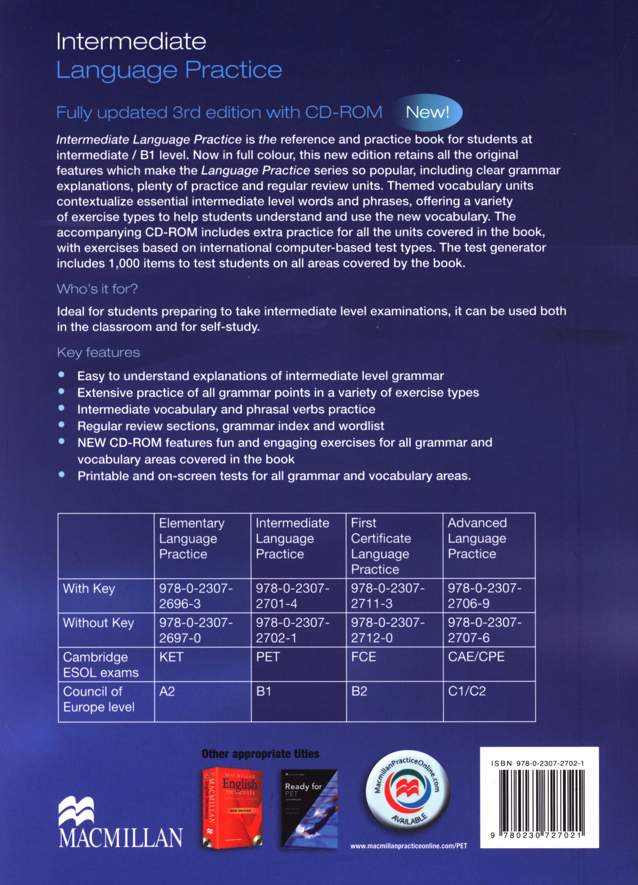 Intermediate Language Practice + CD-ROM (no key): Grammar and ...