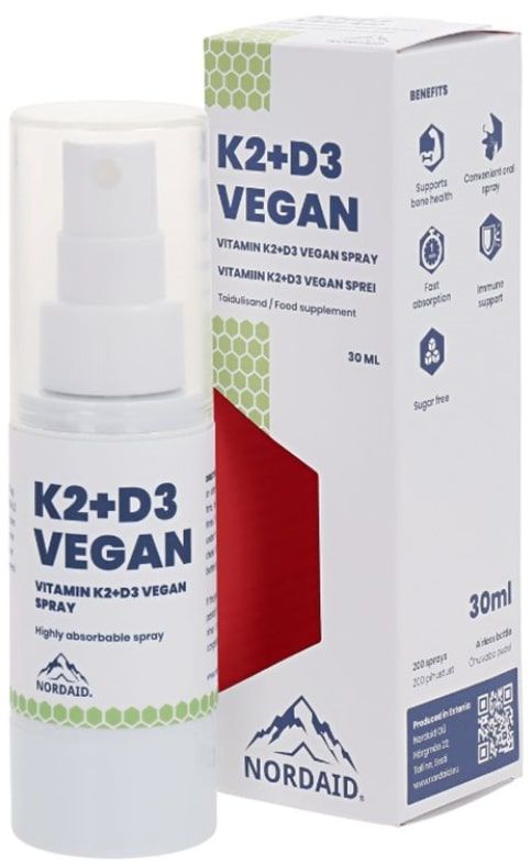 K2 + D3 Vegan Спрей за уста, 30 ml, Nordaid | Ozone.bg