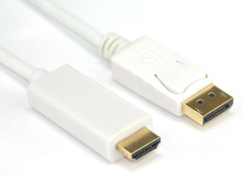 Кабел Vcom - DisplayPort/HDMI, 3m, бял | Ozone.bg