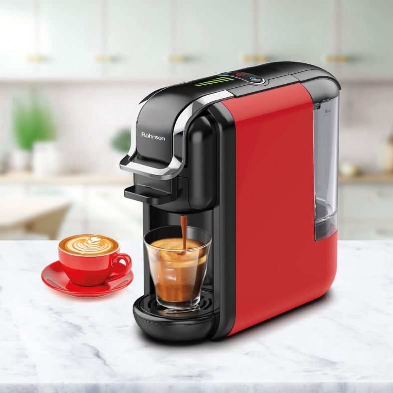 Кафемашина Rohnson - R-98043, 19 bar, 600 ml, червена/черна | Ozone.bg