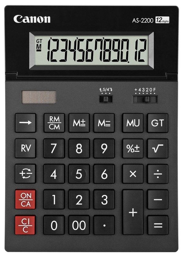 Калкулатор Canon - AS-2200, 12-разряден, сив | Ozone.bg