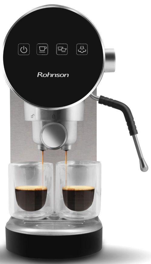 Кафемашина Rohnson - R-9050, 20 bar, 0.9 l, черна/сива | Ozone.bg