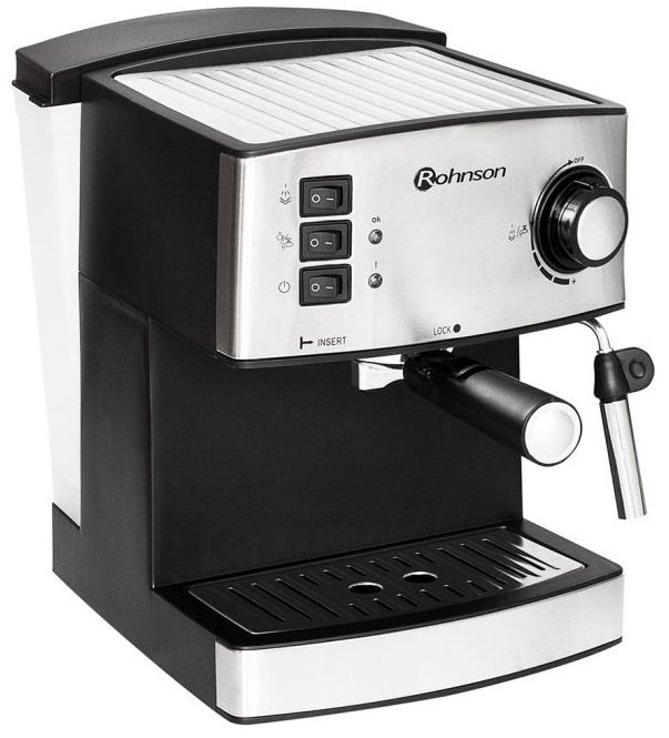 Кафемашина Rohnson R-974, 15 bar, 1.6 l, черна/сива | Ozone.bg