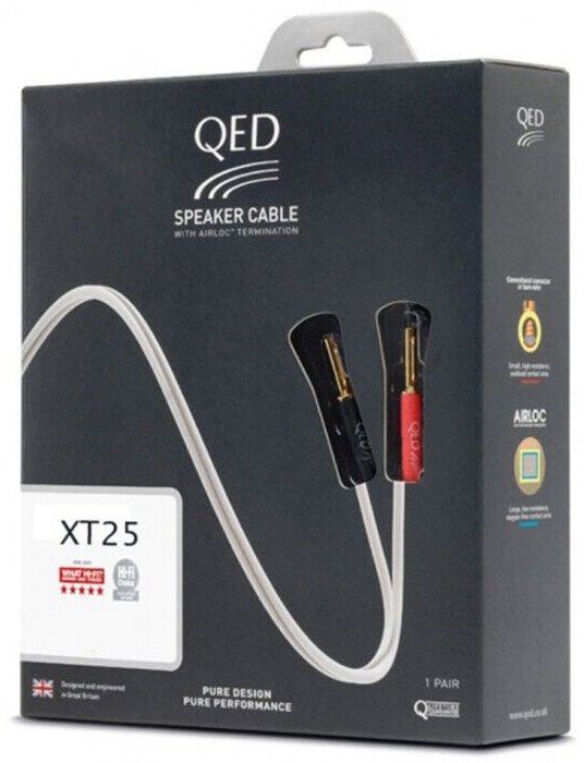Кабели за колони QED - XT25, 2 m, 2 броя, бели | Ozone.bg