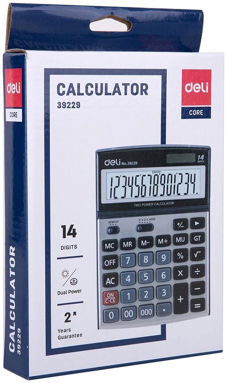 Калкулатор Deli Core - E39229, 14 dgt, метален панел | Ozone.bg