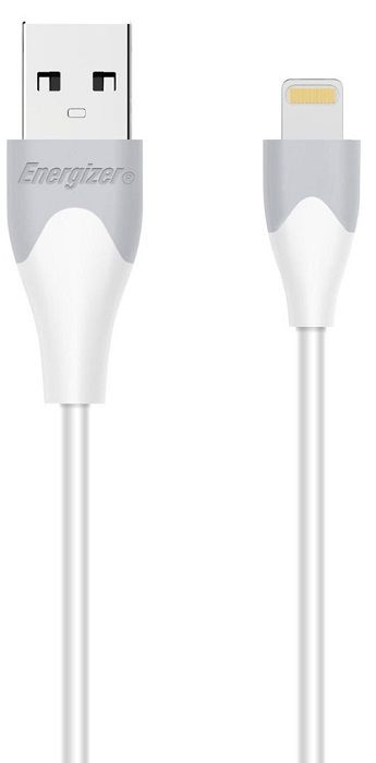 Кабел Energizer - USB-A2.0/Lightning, 1.2m, бял/сив | Ozone.bg