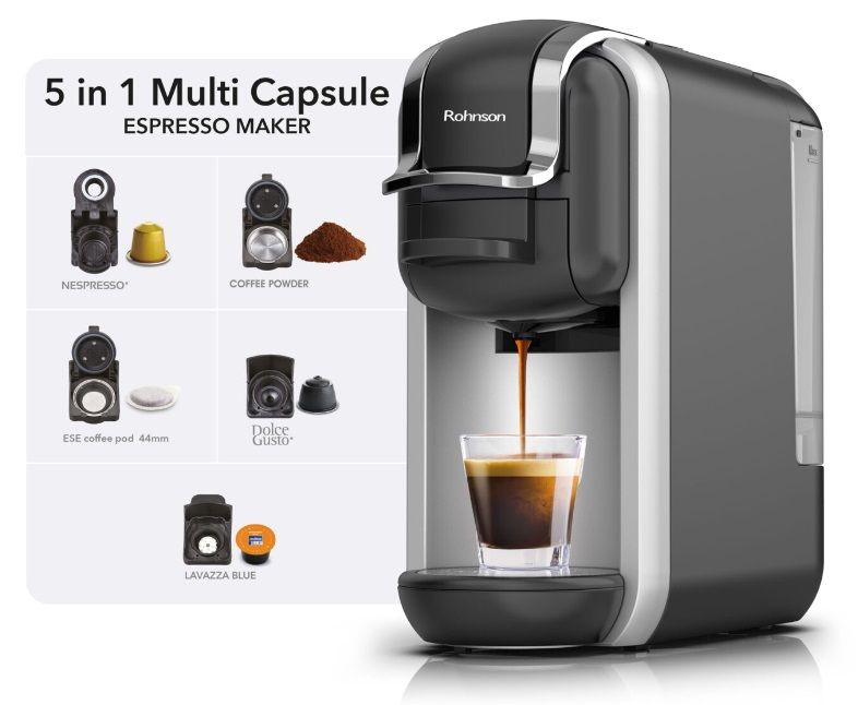 Кафемашина Rohnson - R-98041, 19 bar, 600 ml, черна | Ozone.bg