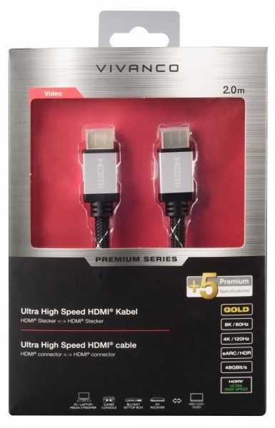 Кабел Vivanco - HDMI/HDMI, 2 m, черен | Ozone.bg