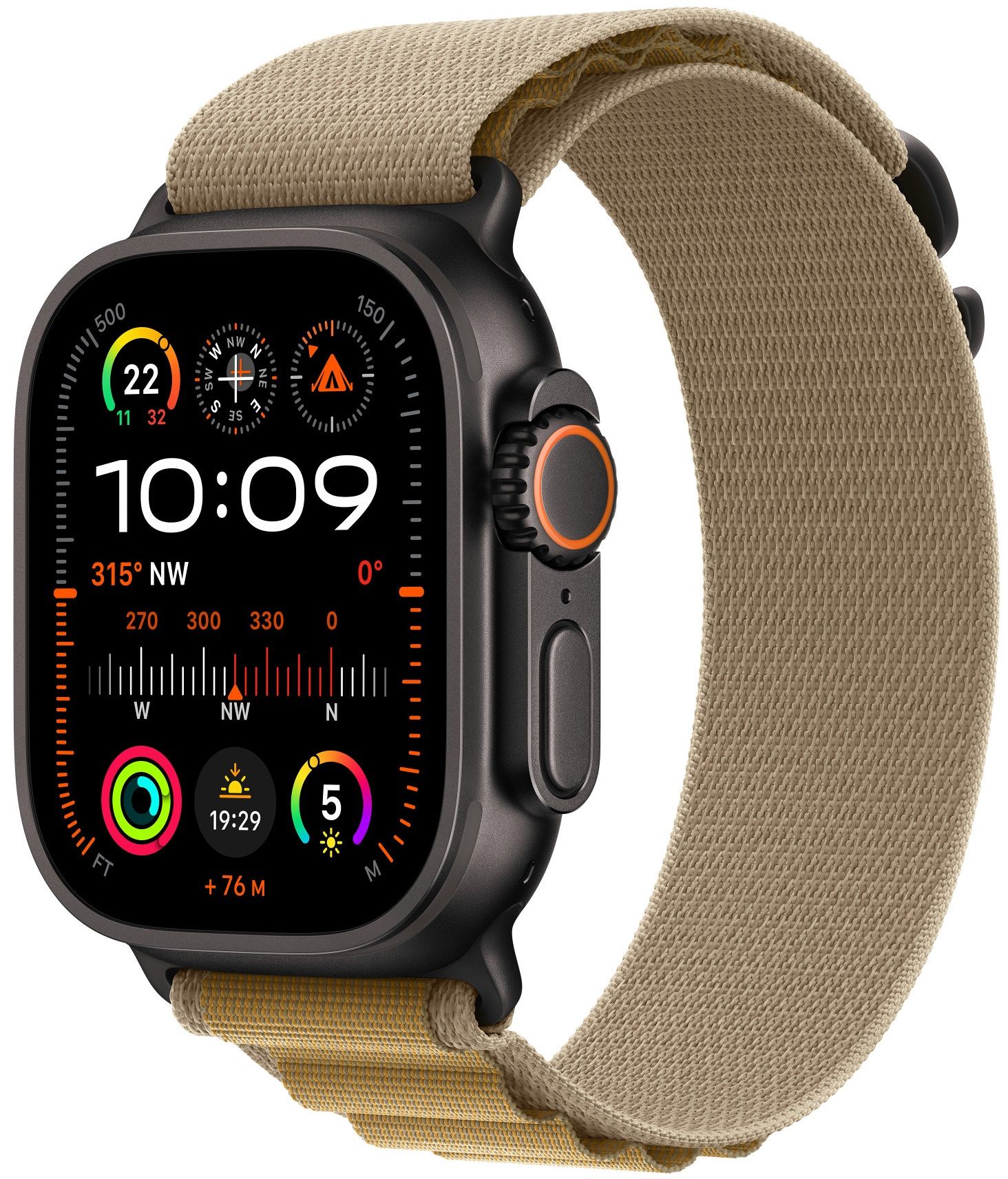 Каишка Apple - Alpine Loop L Black Titanium, Apple Watch, 49 mm, Tan ...