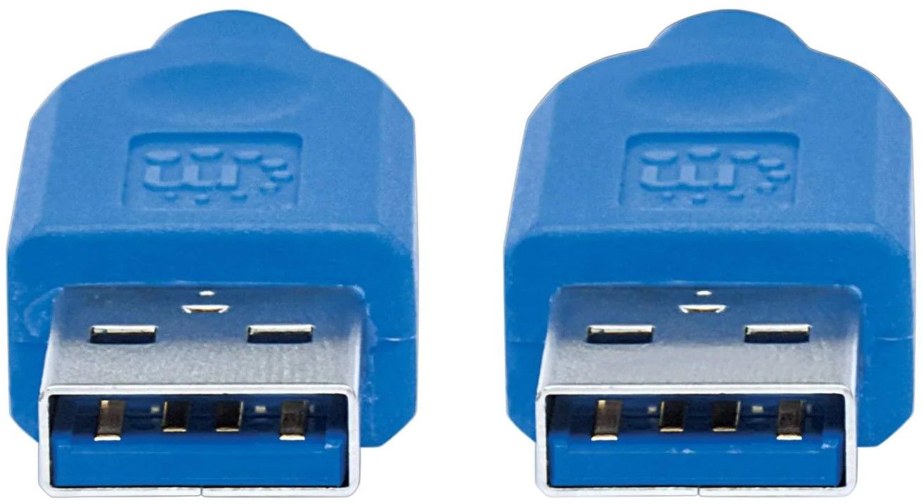 Кабел Manhattan - SuperSpeed, USB-A/USB-A, 1.8m, син | Ozone.bg
