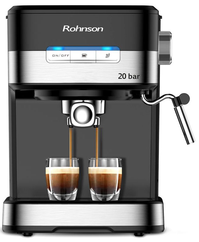 Кафемашина Rohnson - R-990, 20 bar, 1.5 l, черна/сива | Ozone.bg