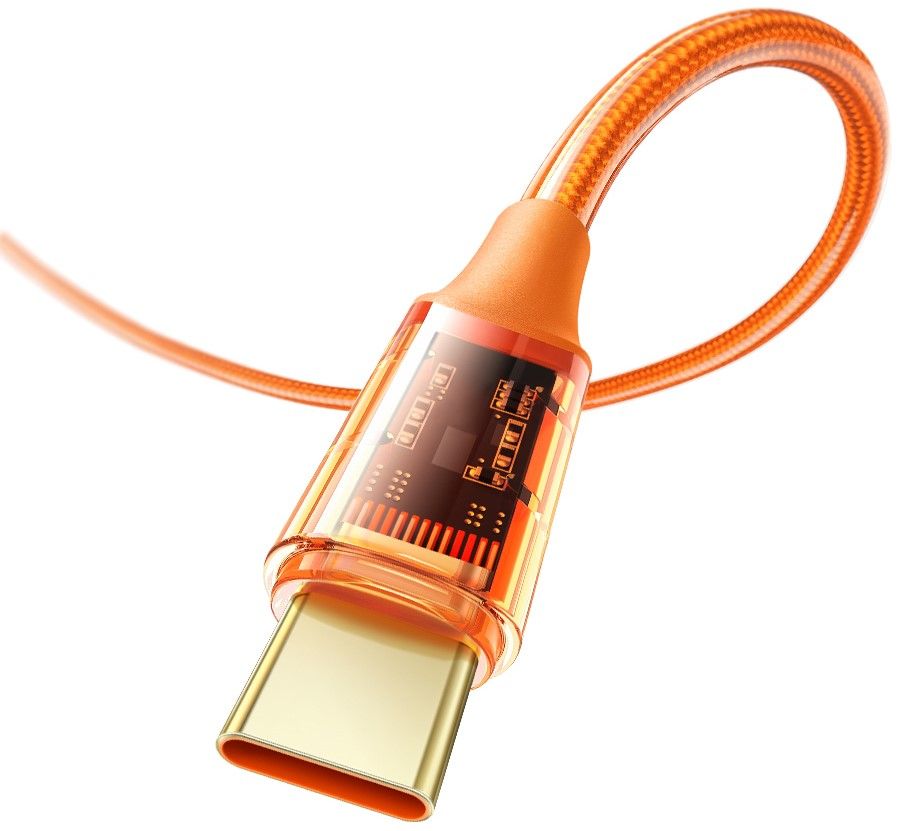 Кабел Xmart - Amber Series, USB-A/USB-C, 1.2m, оранжев | Ozone.bg