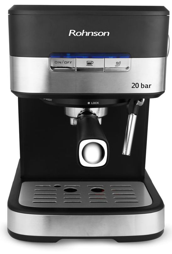Кафемашина Rohnson - R-990, 20 bar, 1.5 l, черна/сива | Ozone.bg