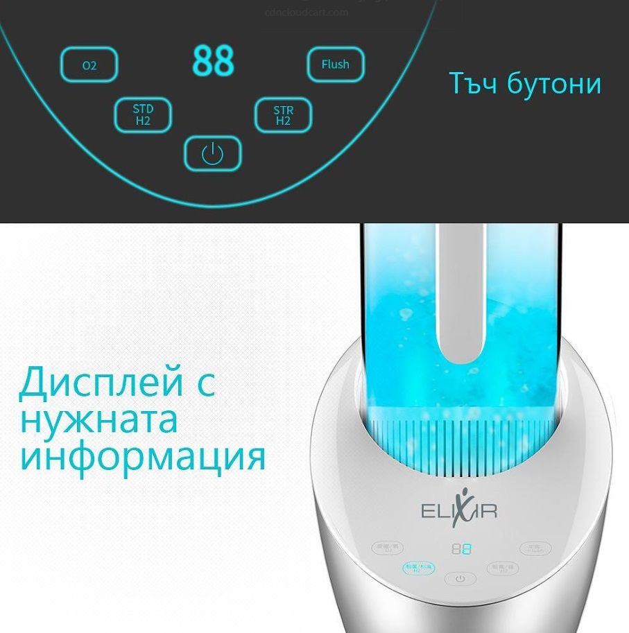 Кана за водородна вода Elixir - 15W, 1.6 l, бяла | Ozone.bg