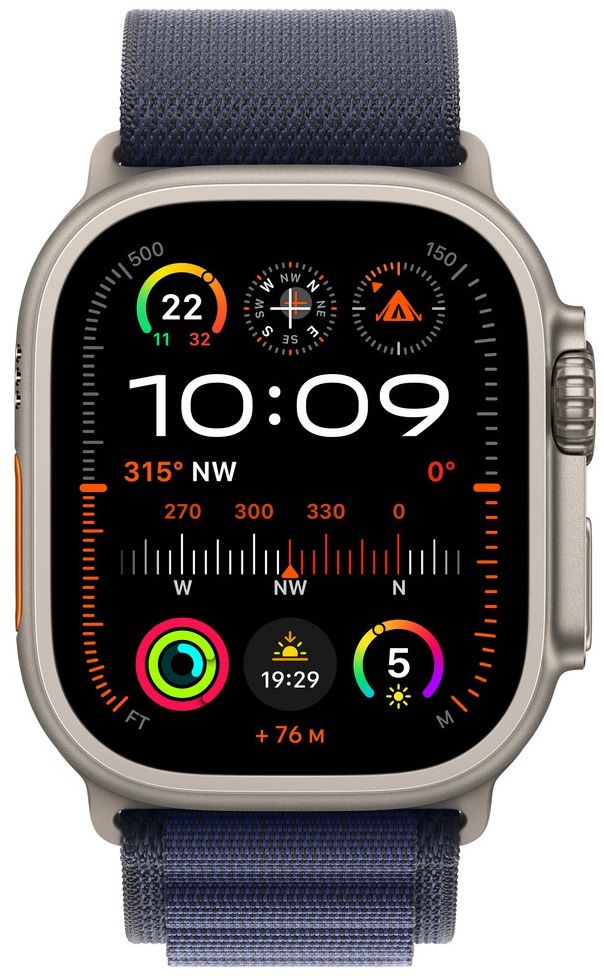 Каишка Apple - Alpine Loop L Natural Titanium, Apple Watch, 49 mm, Navy ...