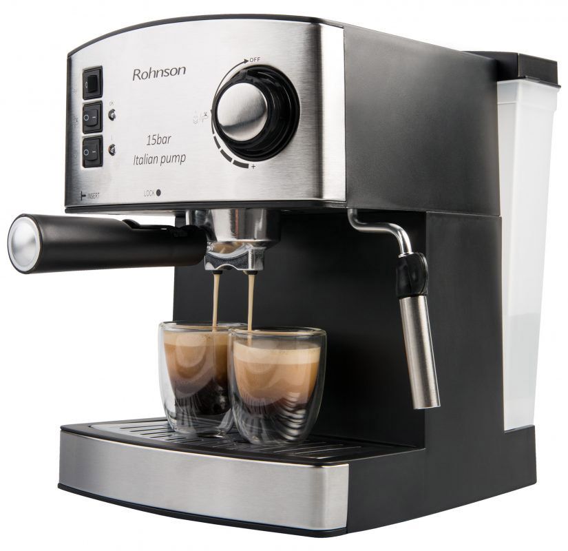 Кафемашина Rohnson R-974, 15 bar, 1.6 l, черна/сива | Ozone.bg