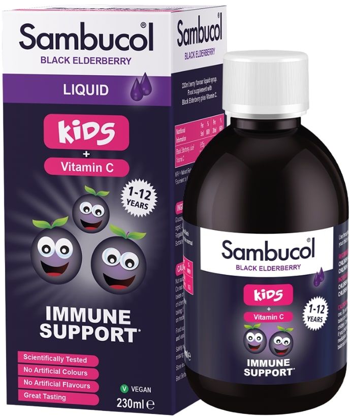 Kids + Vitamin C Сироп, 230 ml, Sambucol | Ozone.bg