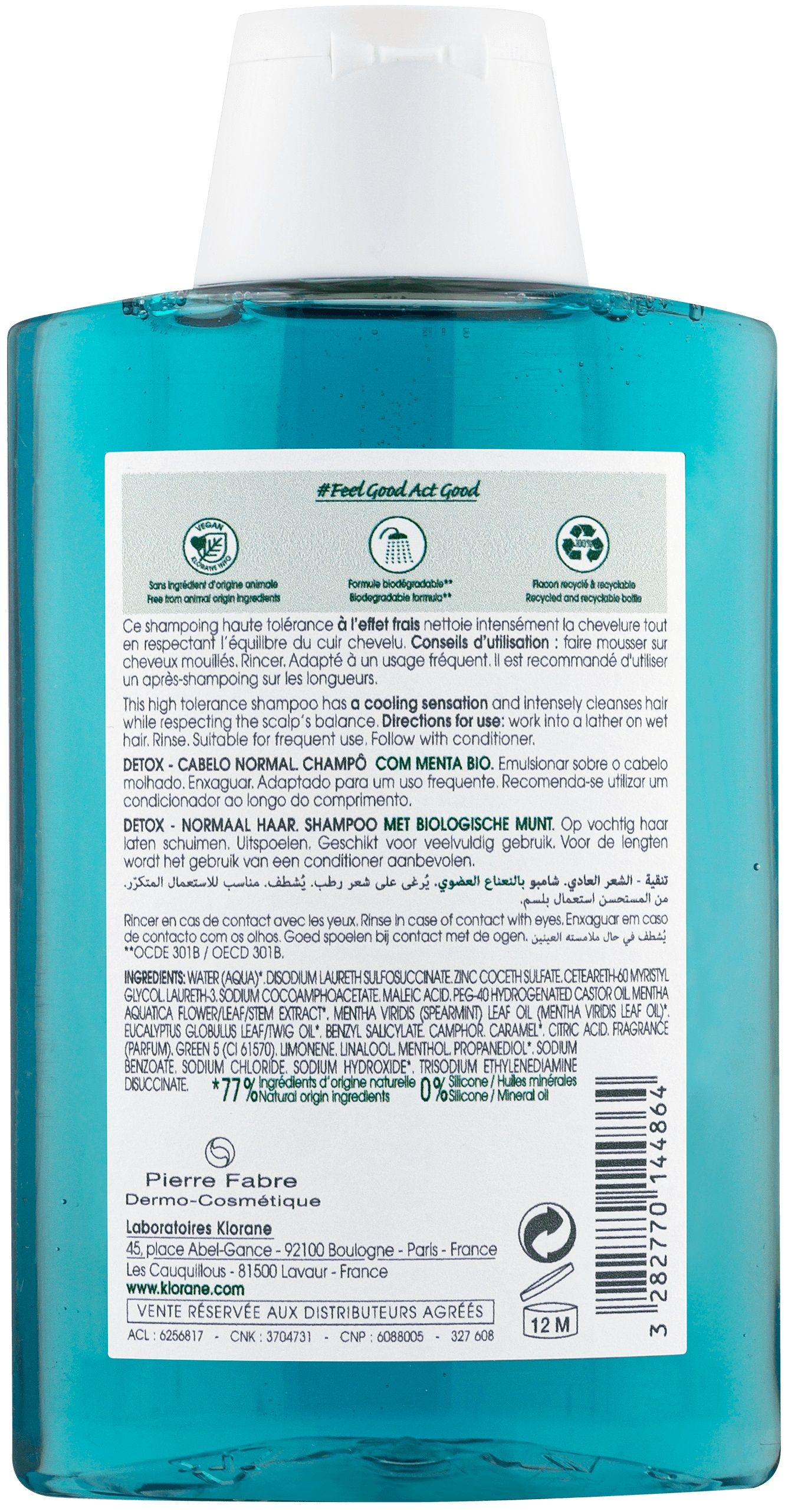 Klorane Mint Детоксикиращ шампоан, 200 ml | Ozone.bg