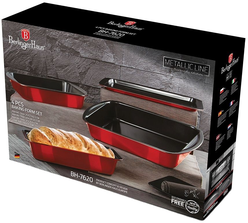 Комплект от 4 тави Berlinger Haus - Metallic Line Burgundy Edition | Ozone.bg