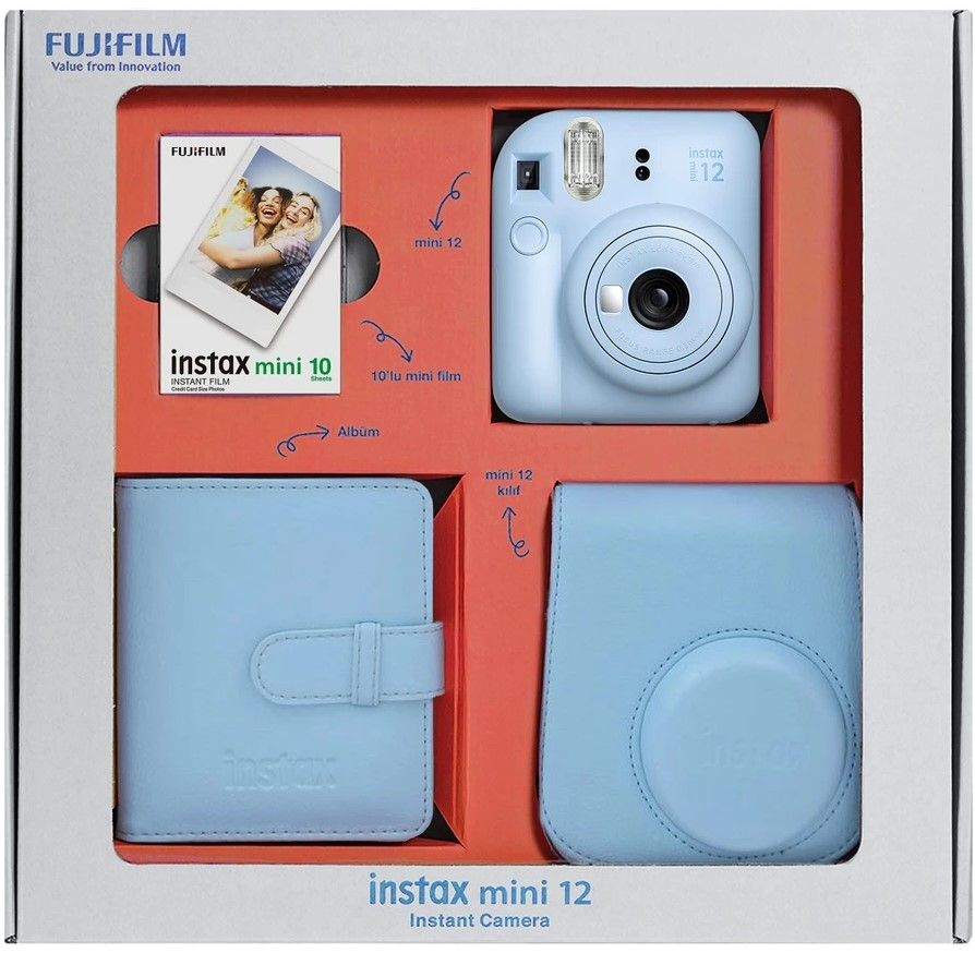 Комплект Fujifilm - instax mini 12 Bundle Box, Pastel Blue | Ozone.bg