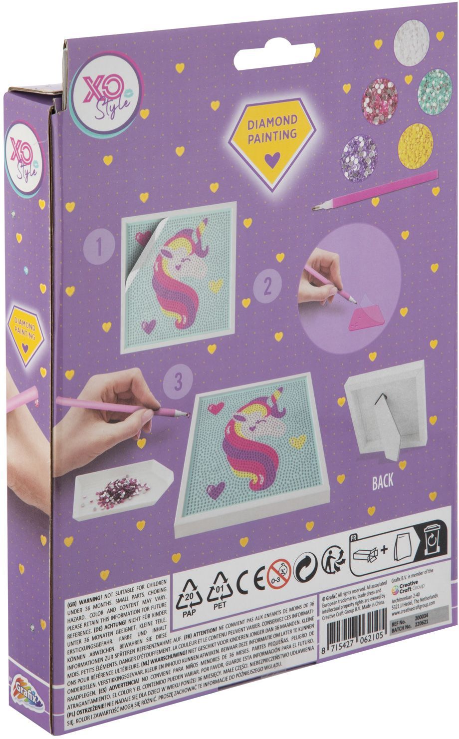 Комплект за рисуване с мъниста Grafix - Еднорог | Ozone.bg