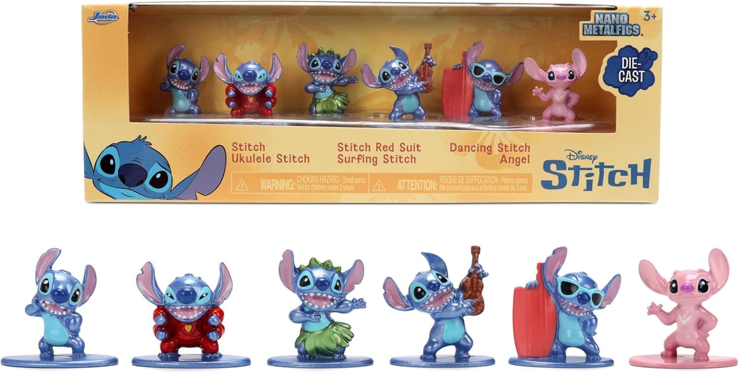 Комплект нано фигурки Jada Toys Disney - Stitch, 6 броя, 4 cm | Отлична ...